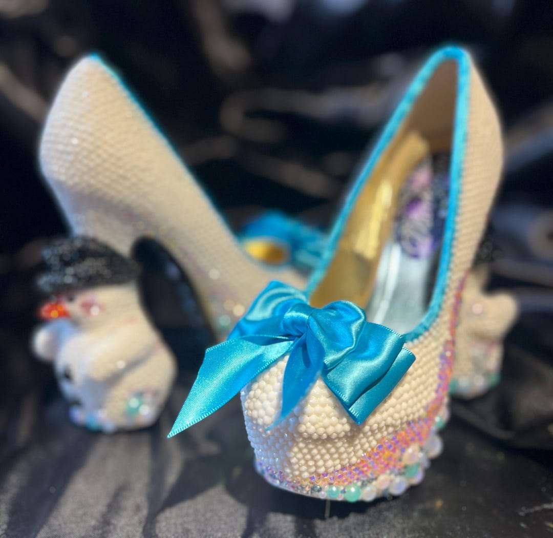 SNOWMAN HEELS | Winter Bridal Shoes | Winter Wedding Shoes | Crystal ...