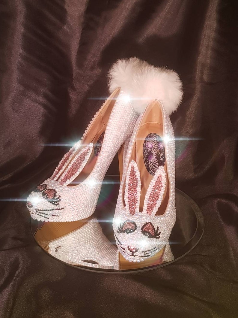 BRIDAL BUNNY SHOES | Bunny High Heels | Comfortable Heels | White ...