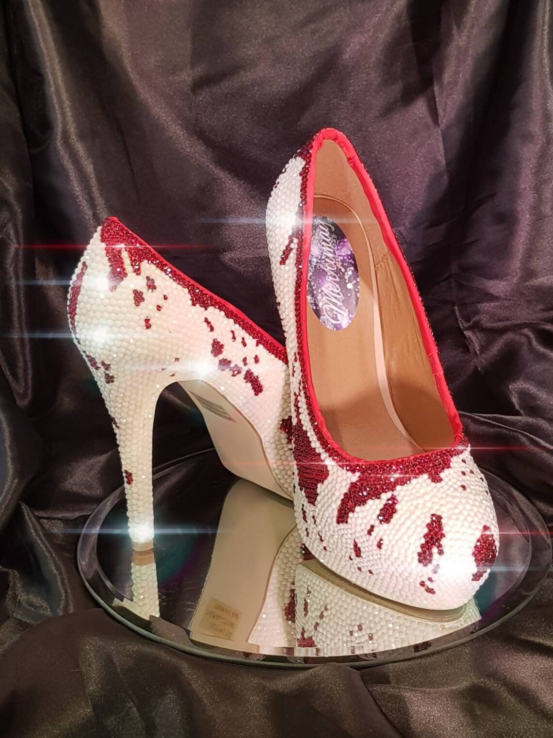 NIGHT NURSE HEELS | Blood Splatter Shoes | Crystal Zombie Heels ...