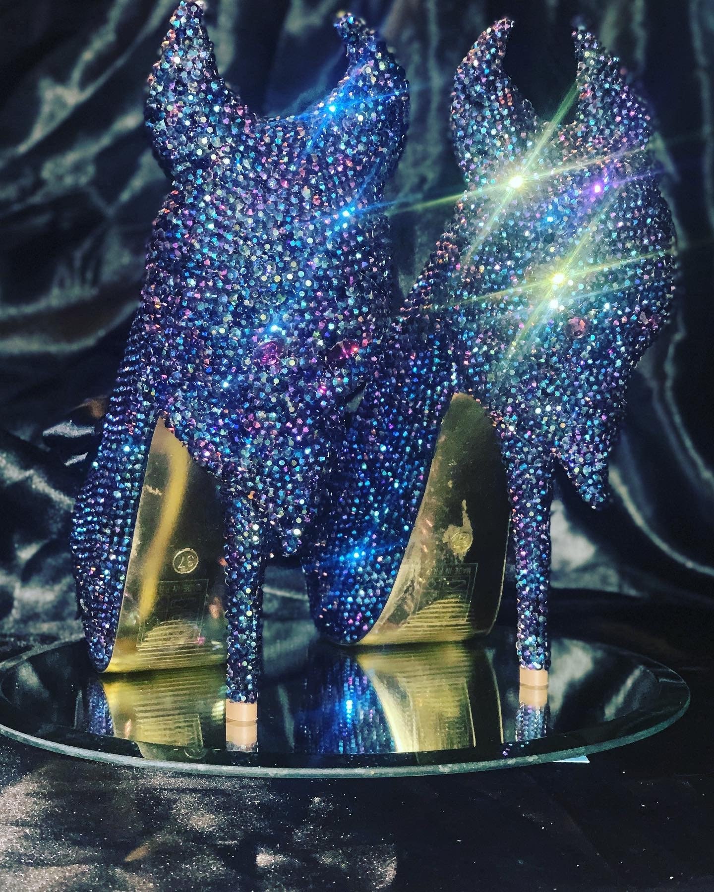 The Devils in the Detail Custom Made Crystal Skull Detail High Heels ...