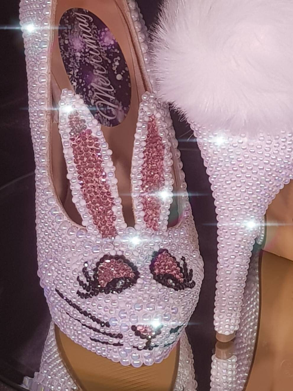 BRIDAL BUNNY SHOES | Bunny High Heels | Comfortable Heels | White ...