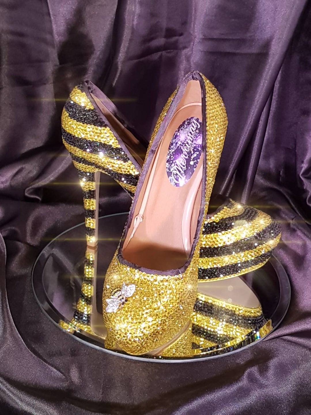 QUEEN BEE HEELS | Crystal Bee Shoes | Custom Bee Heels | Honey Bee ...