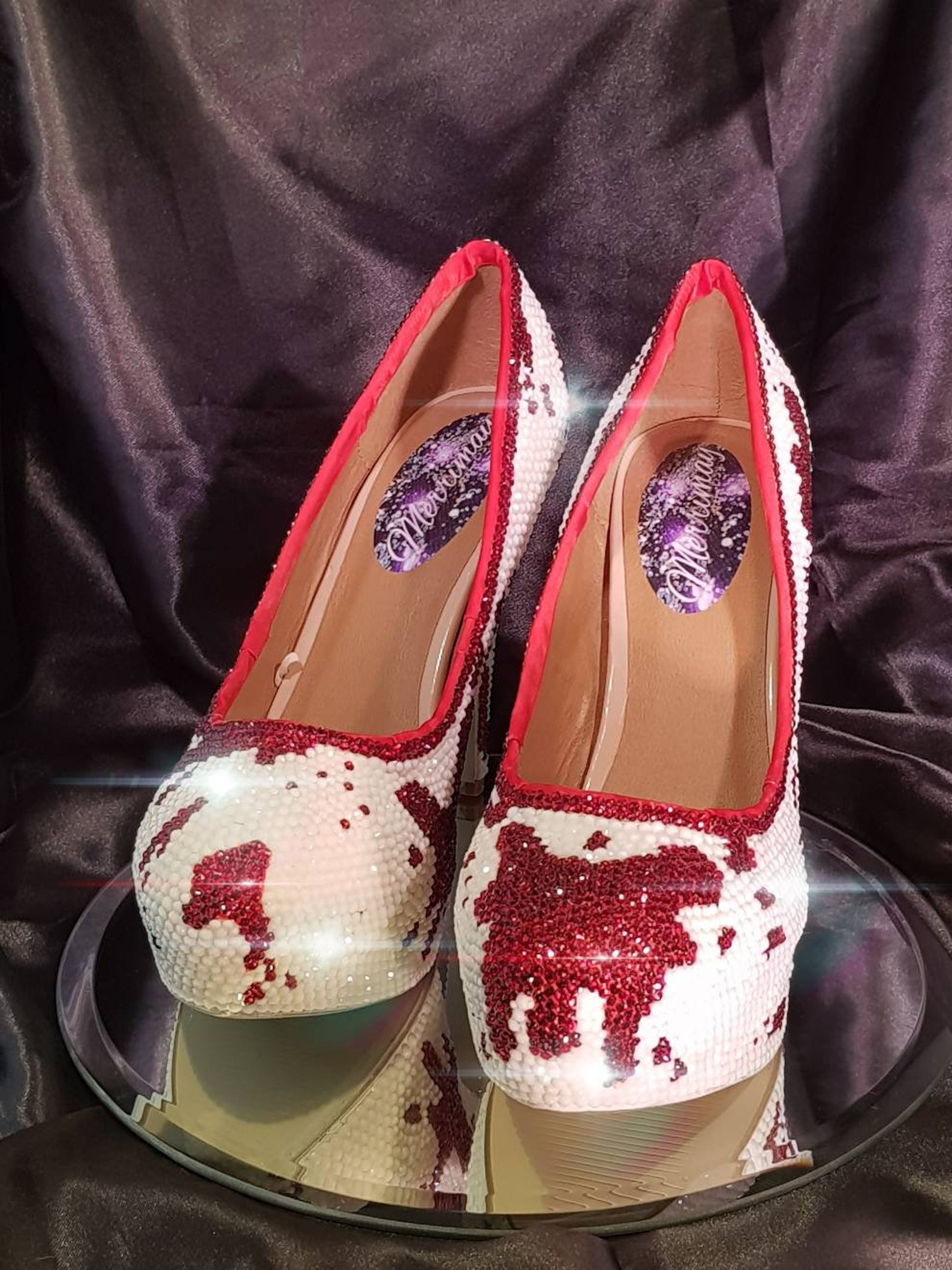 NIGHT NURSE HEELS | Blood Splatter Shoes | Crystal Zombie Heels ...
