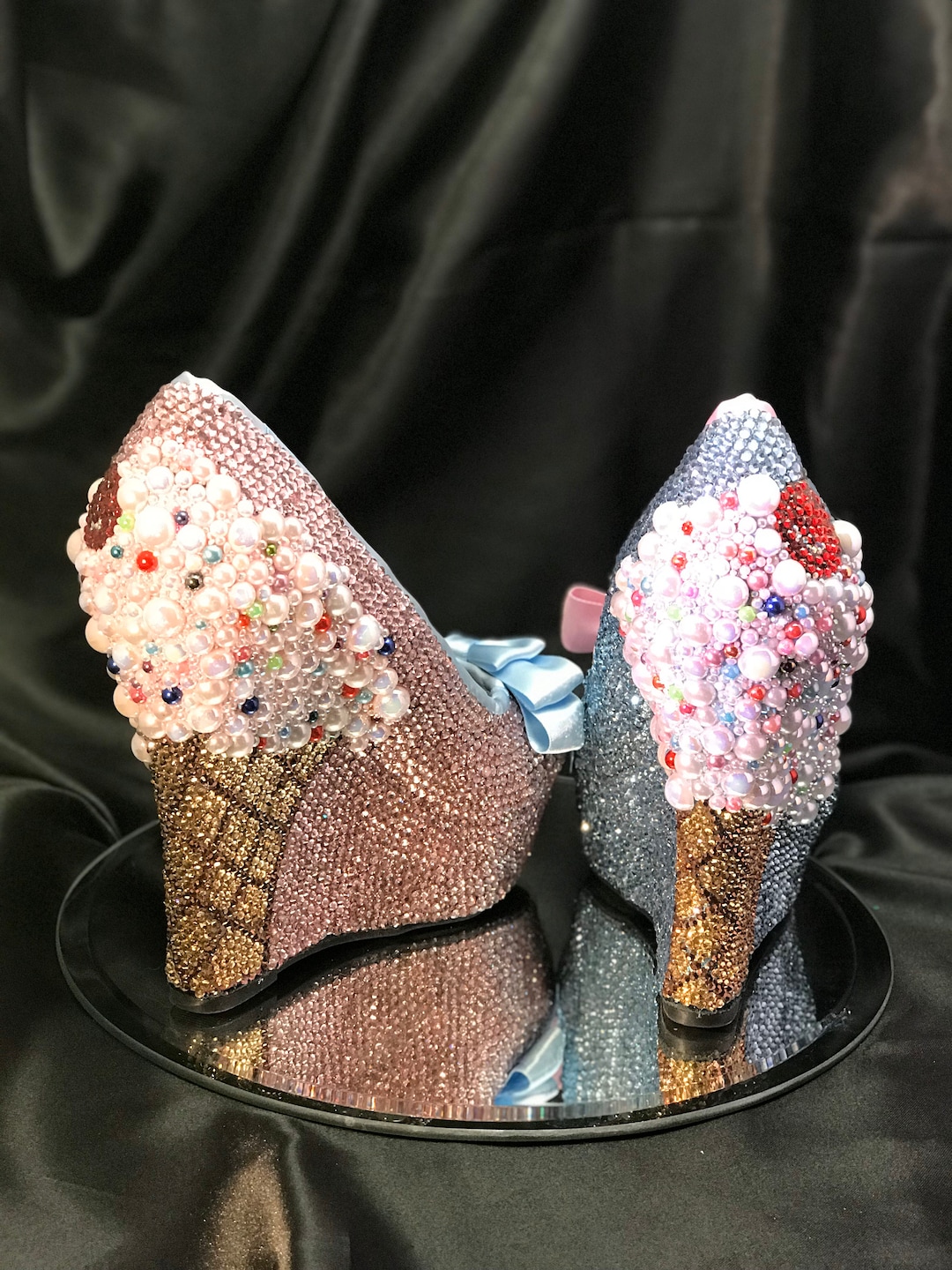 LOLITA HIGH HEELS | Pastel Goth Shoes | Handcrafted Wedges | Kawaii ...