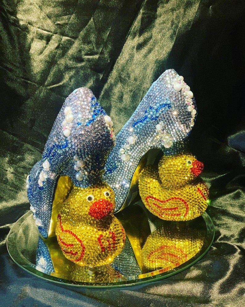 DUCK SHOES Embellished Heels Rub A Dub Dub Ducky High Heels Custom ...