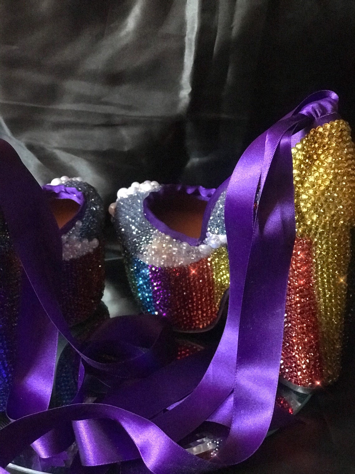 RAINBOW HIGH HEEL | Pride Month Heels | Crystal Wedges | Sparkling Lady ...