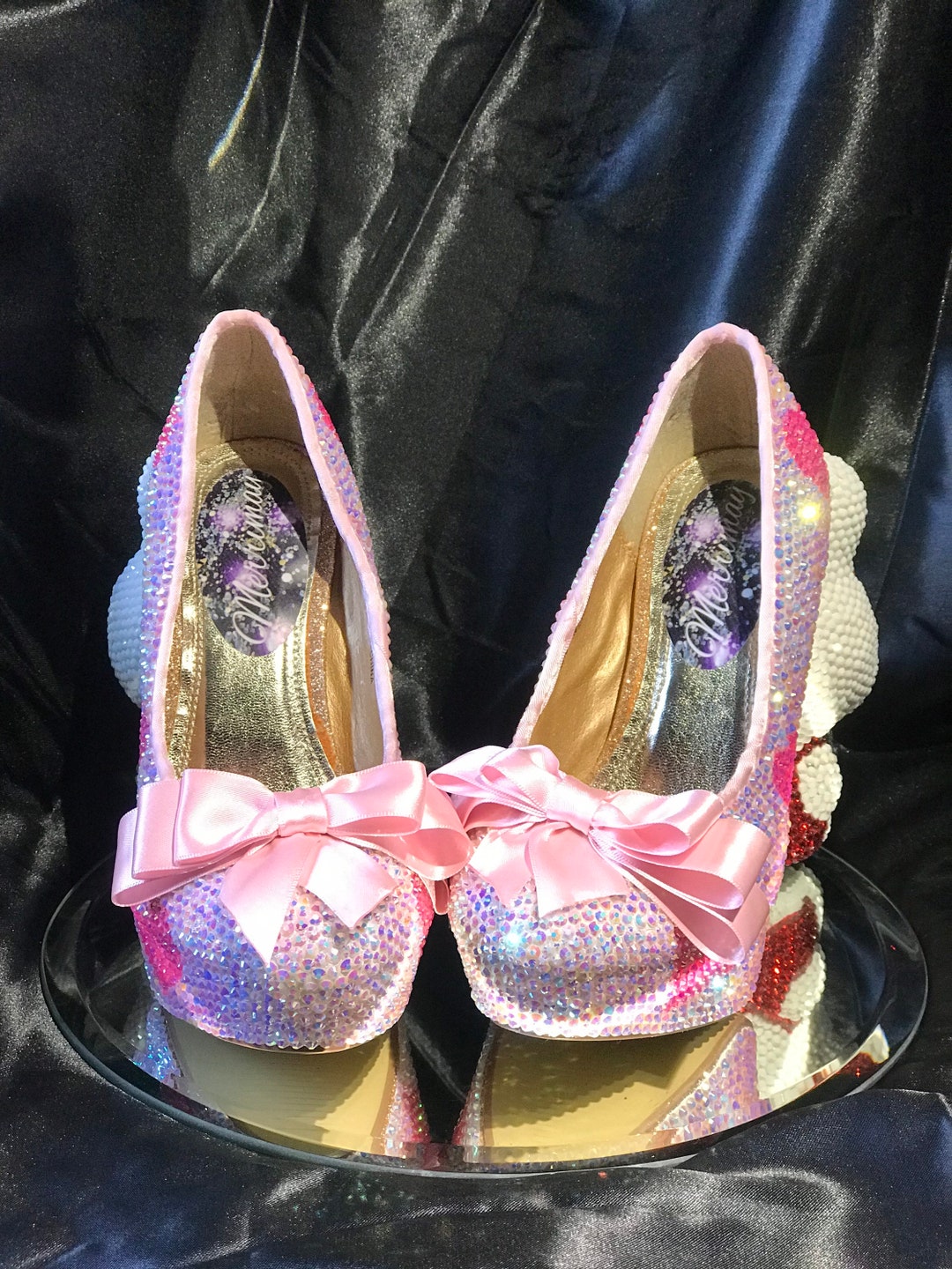 MAGICAL BEADED HEELS | Handmade Pink Heels | Heart Design Heels | Women ...