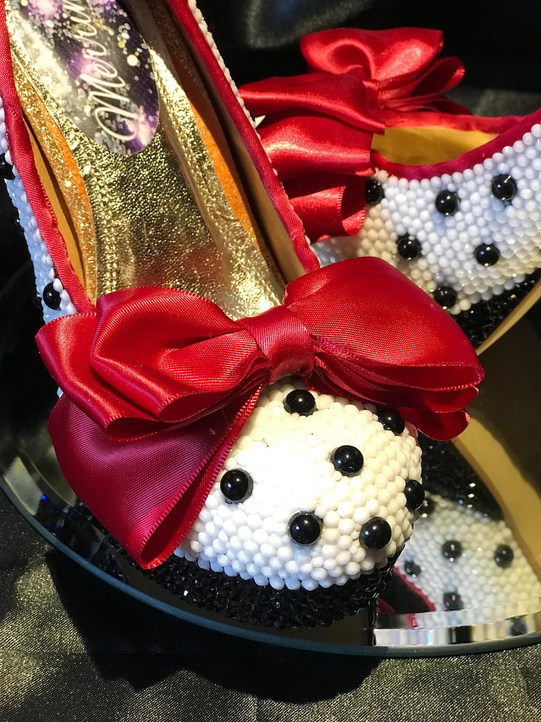 POLKA DOT HEELS | Spotty Dotty Shoes | Unique Tuxedo Shoes | Whimsical ...