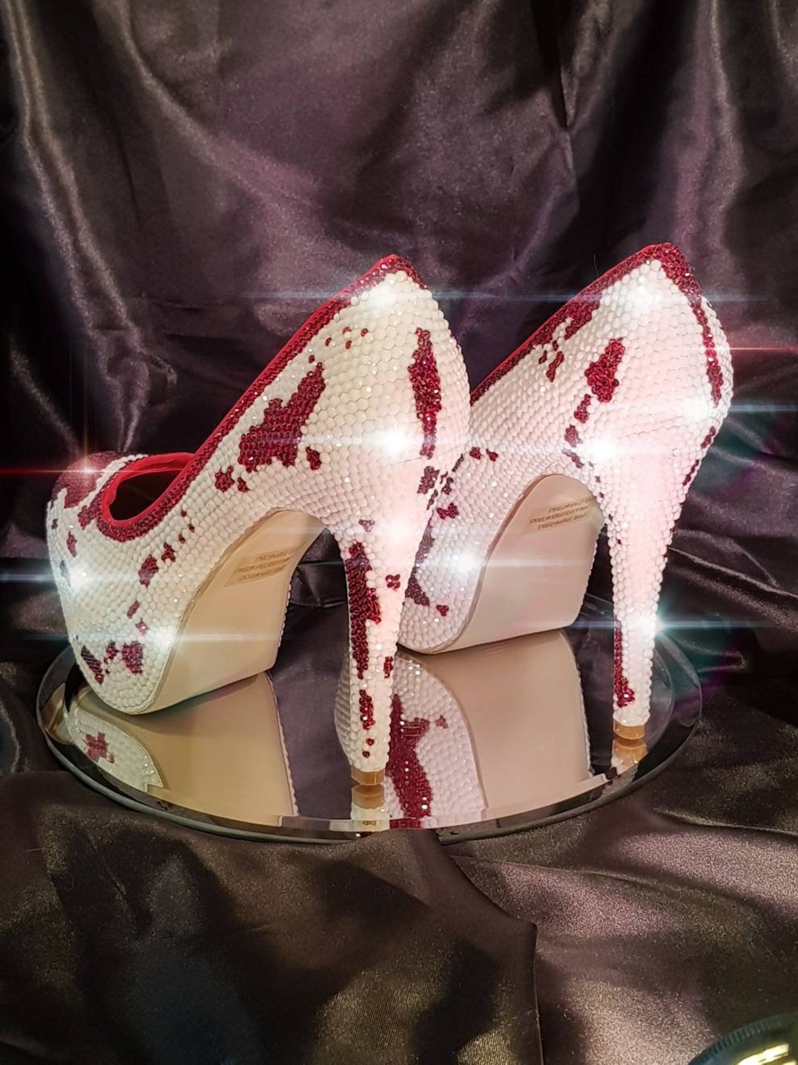 NIGHT NURSE HEELS | Blood Splatter Shoes | Crystal Zombie Heels ...