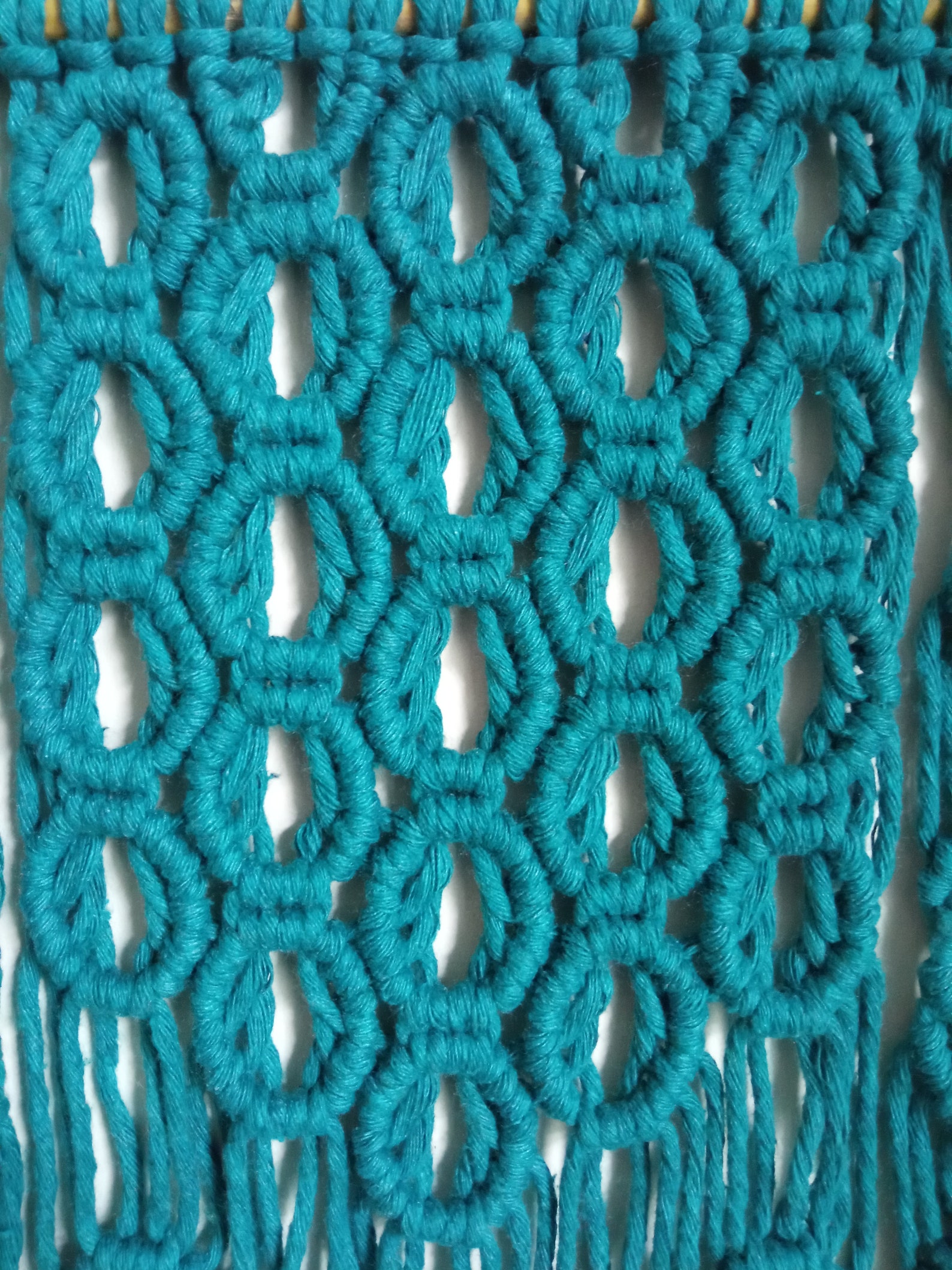 Blue Bubble Macrame, Boho Home Decor, Hoop Pattern Macrame, Big Wall ...
