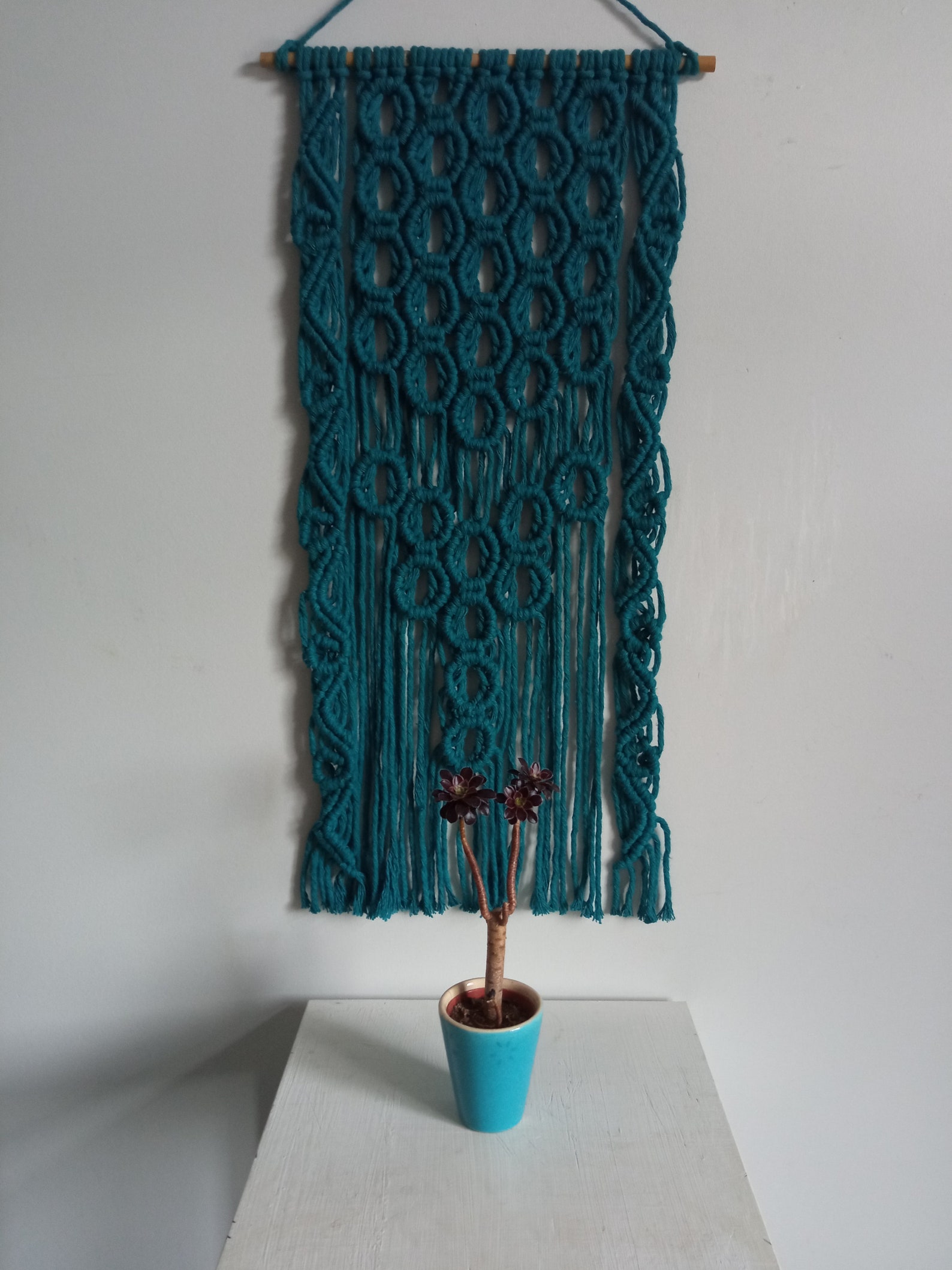 Blue Bubble Macrame Boho Home Decor Hoop Pattern Macrame - Etsy