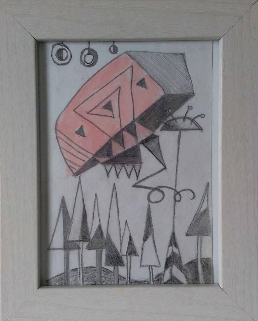 Sci-fi Landscape, Original Drawing, Unidentified Flying Object Drawing ...