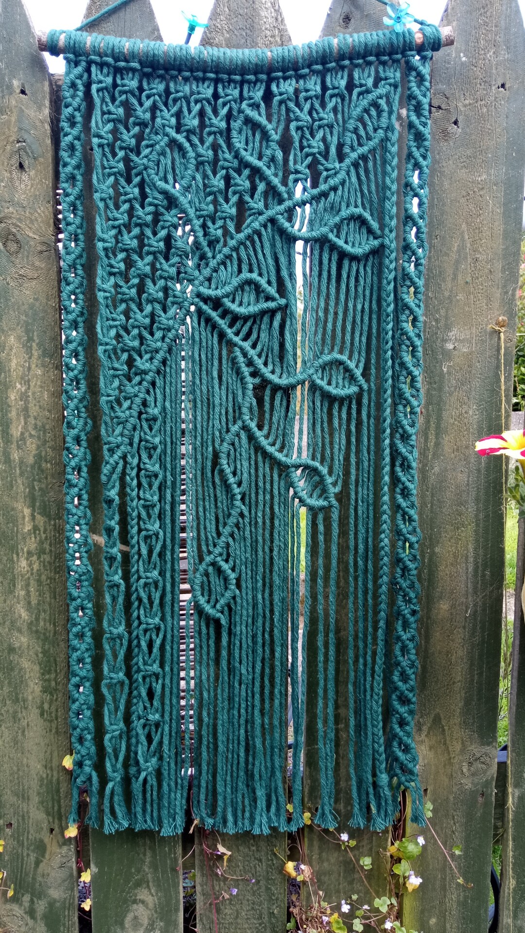 Emerald Green Leaf Macrame, Green Leaf Macrame, Organic Cotton Wall ...
