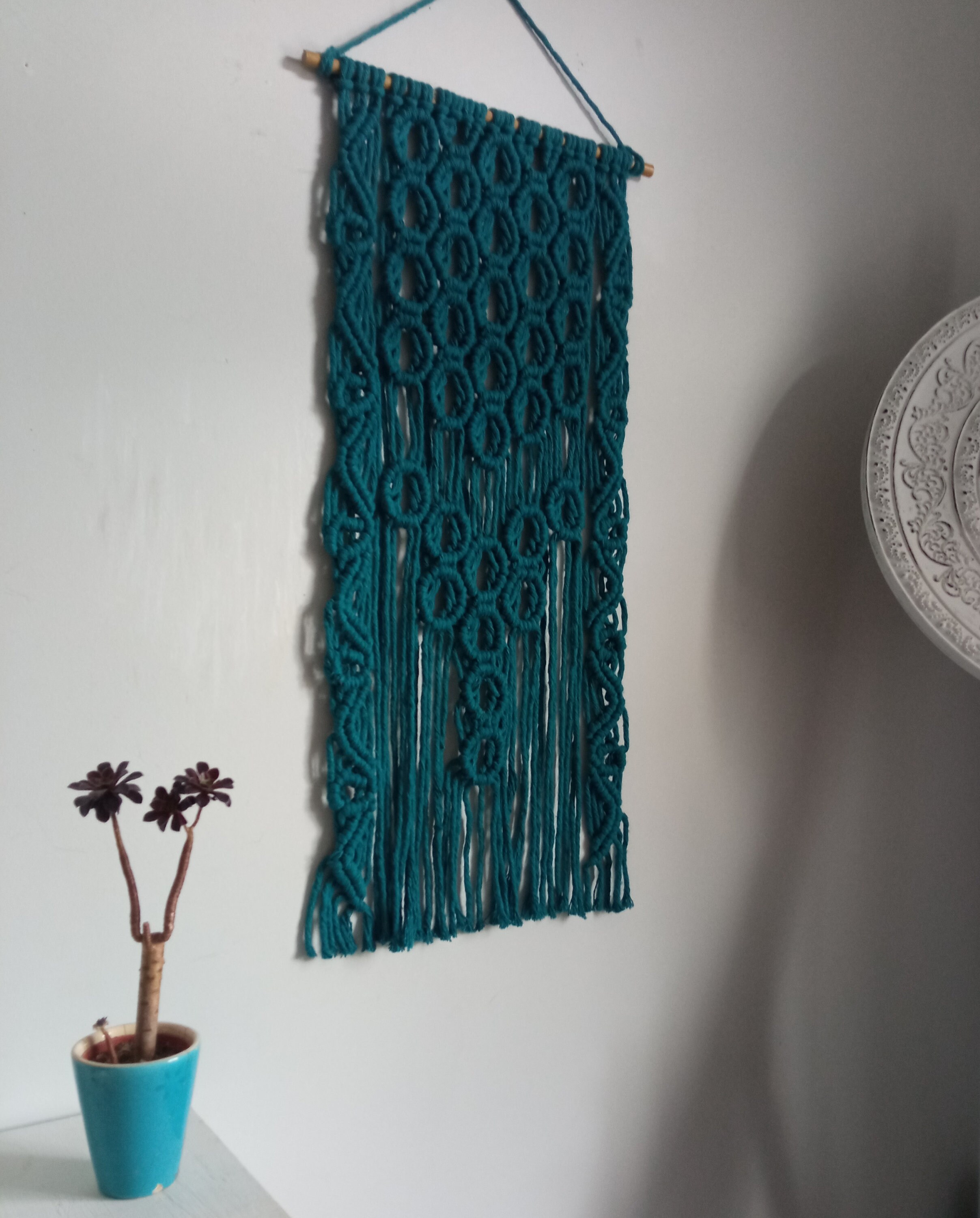 Blue Bubble Macrame Boho Home Decor Hoop Pattern Macrame - Etsy