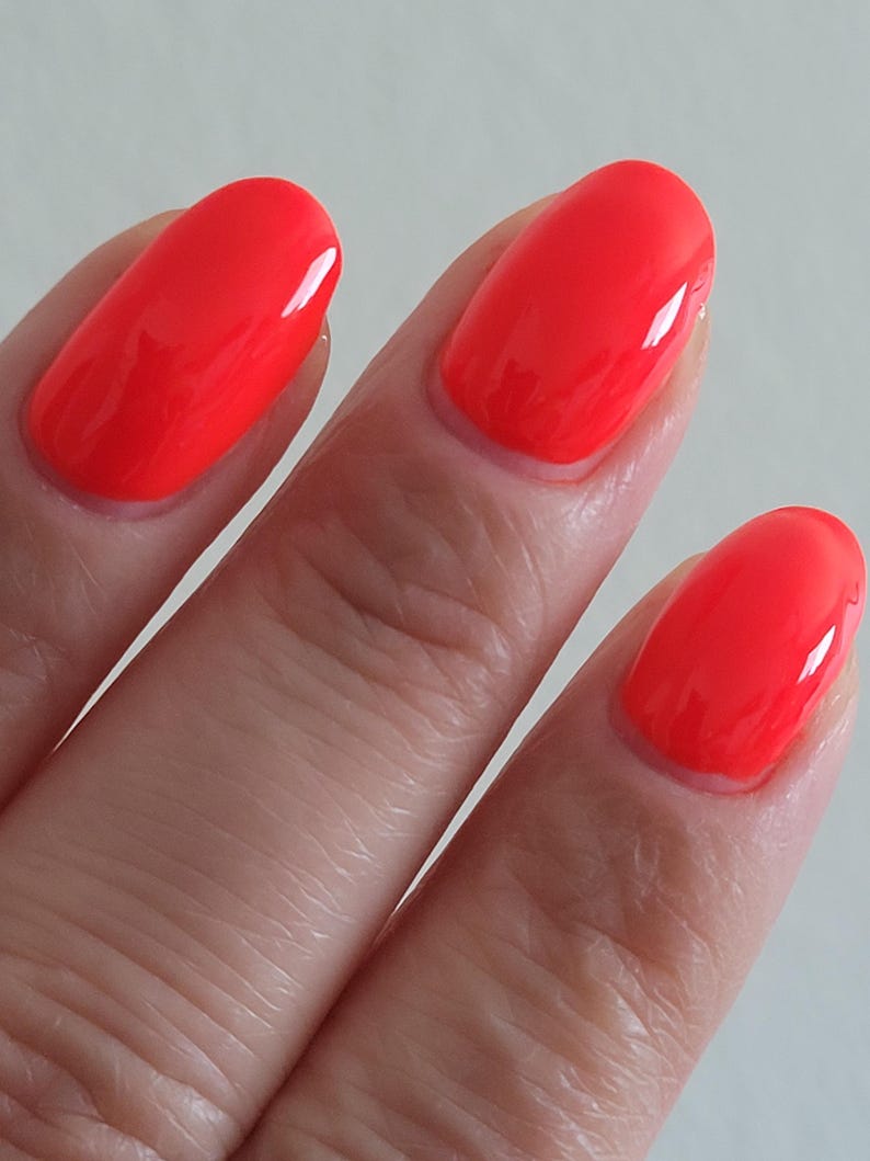 Neon Tomato Red Nail Polish – "hot & Bothered" Summer Indie Lacquer - Etsy