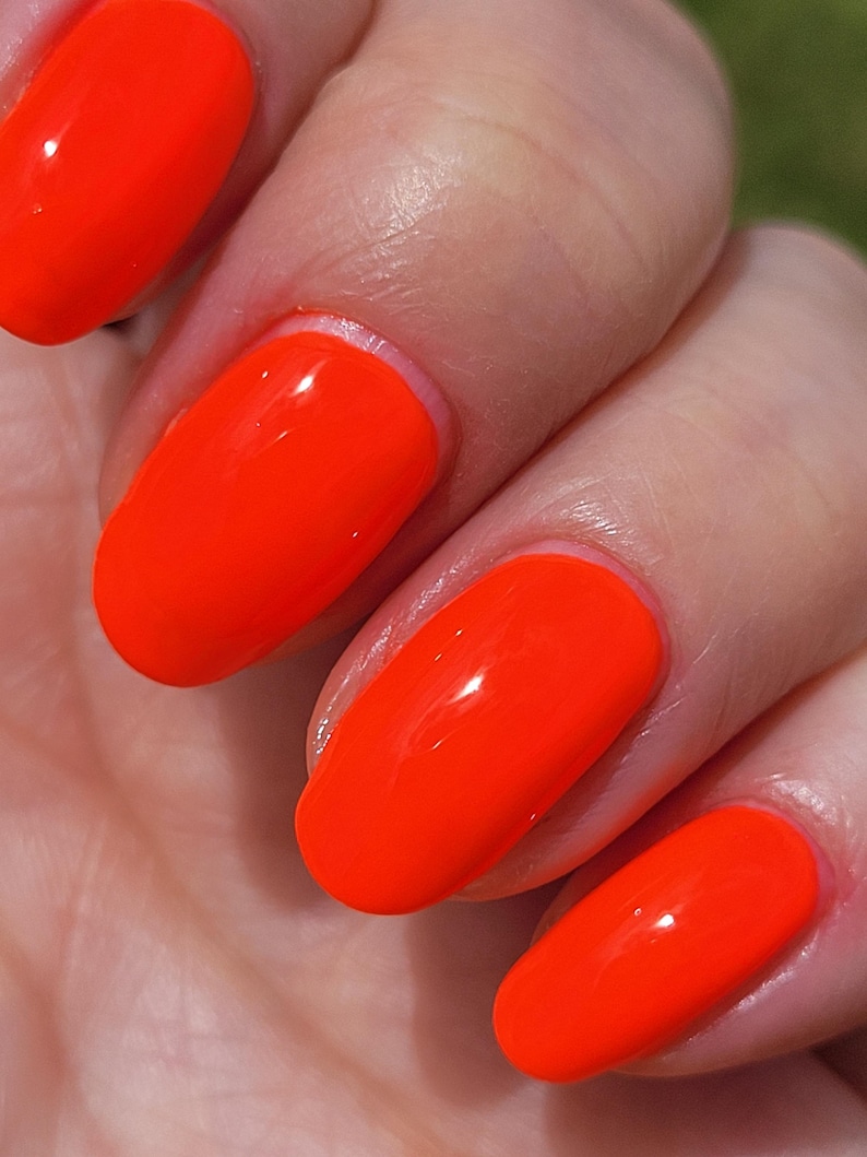 Neon Tomato Red Nail Polish – "hot & Bothered" Summer Indie Lacquer - Etsy