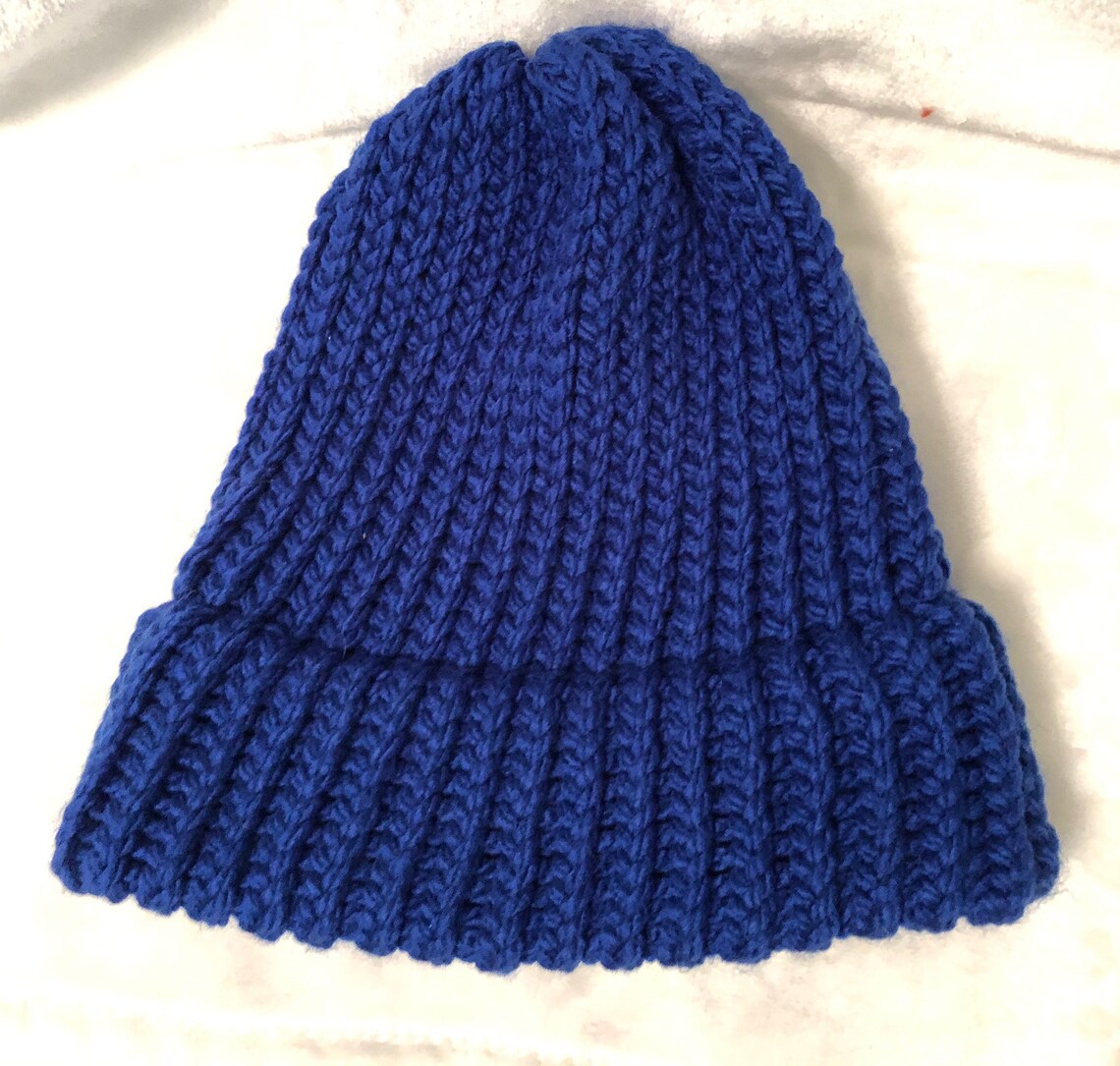 Royal Blue Hand Knit Winter Hat Winter Cap Wintertime | Etsy