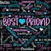 Best Friend Word Collage PNG | Pastel Friendship Sublimation Design ...