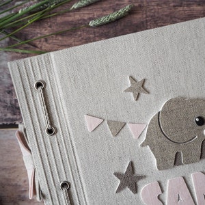 Baby Linen Photo Album | Handmade Personalised Wish Book | Christening ...