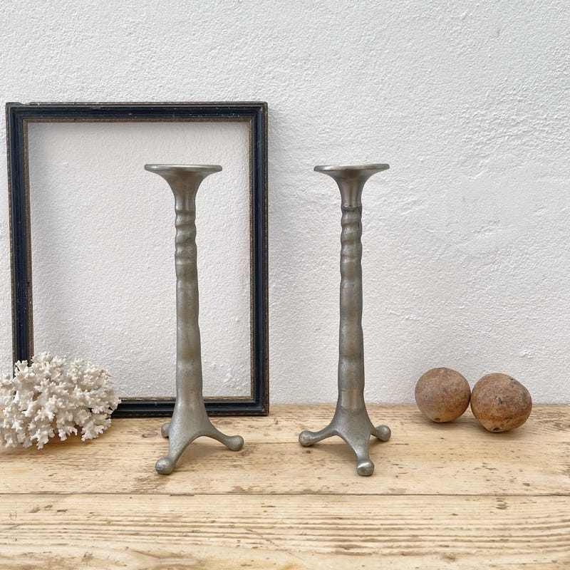 Vintage Candlesticks Pewter - Etsy UK