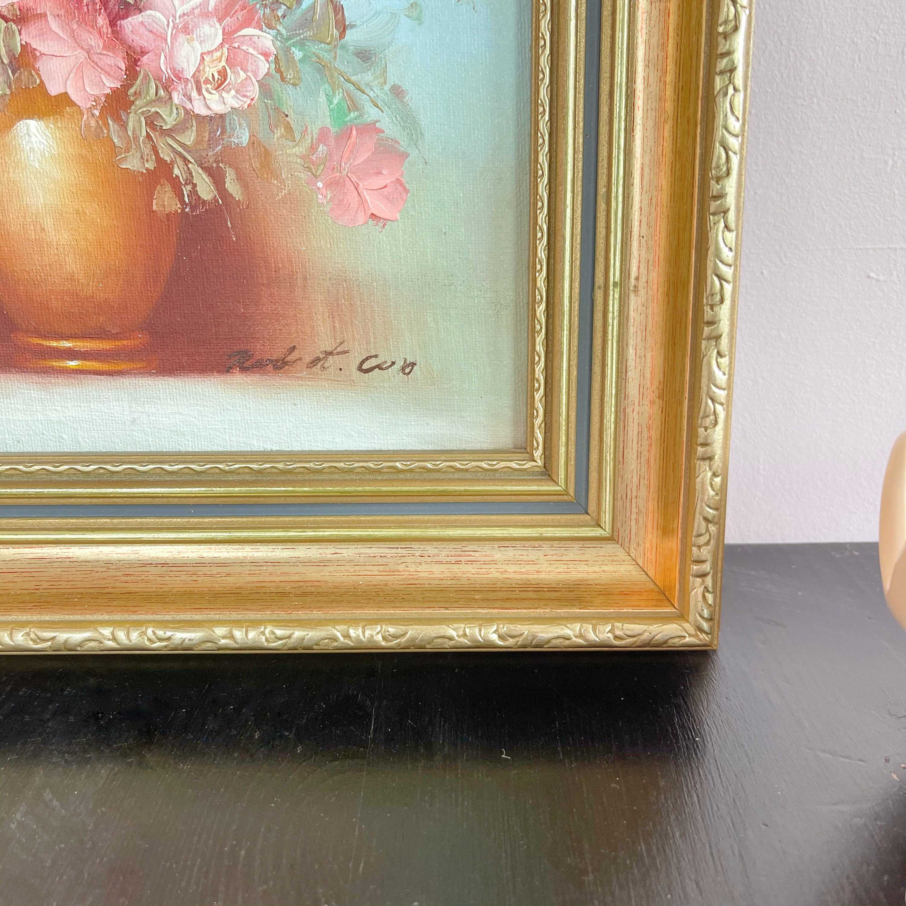 Vintage Robert Cox Oil on Board Painting Vase of Flowers / | Etsy