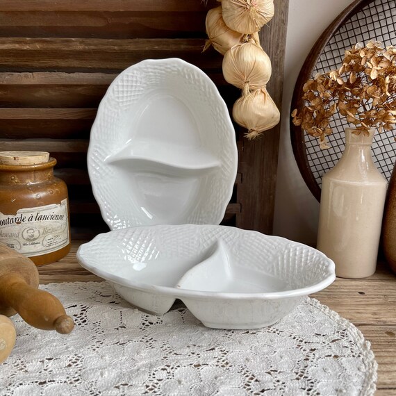 Vintage Simpsons Pottery White Ironstone Sectional Serving | Etsy