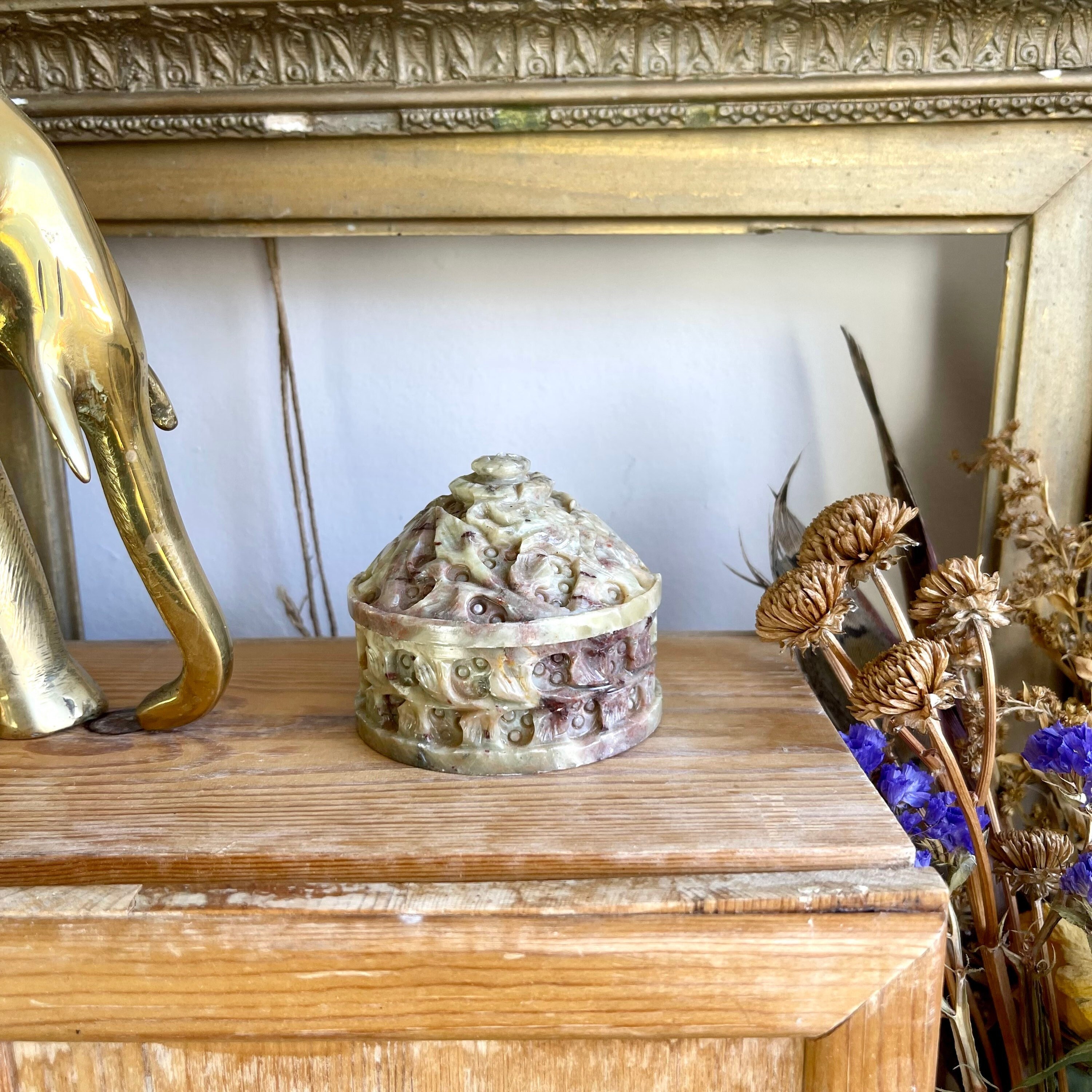 Home & Living Jewelry Boxes Boho Eclectic Decor Stone Jewelry Box ...