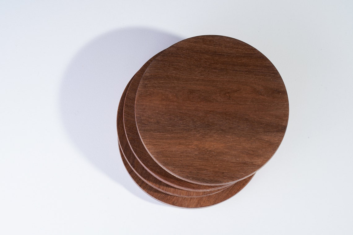 Walnut Coaster Set, Wood Coasters, Round Wood Coasters, Wood Coaster ...