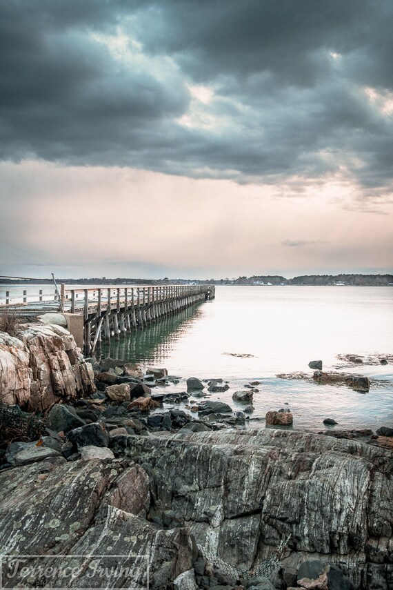 Walk the Line fort Foster Pier Kittery Maine Photograph | Etsy