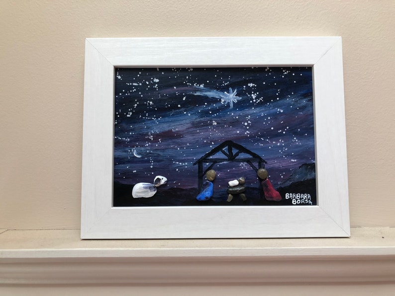Pebble Art Nativity Scene - Etsy