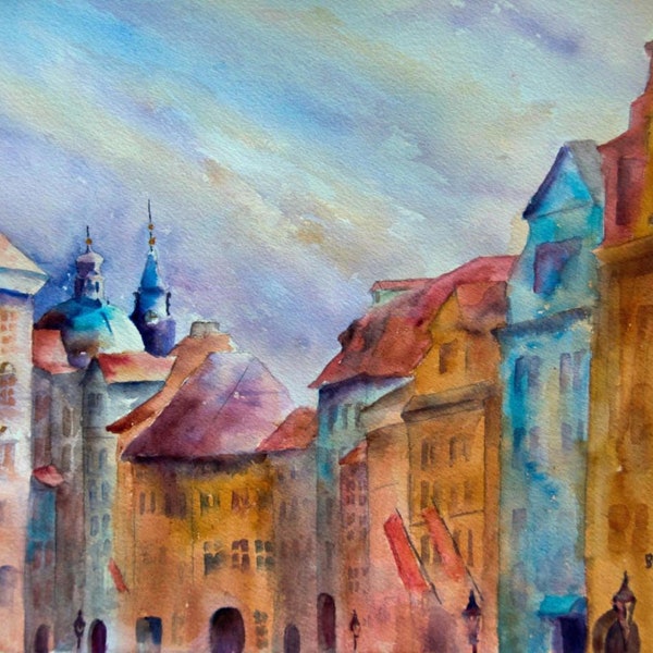 Watercolor of Prague - Etsy