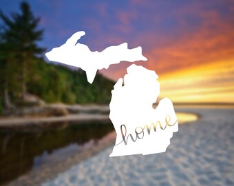 Michigan Home Decal - Etsy