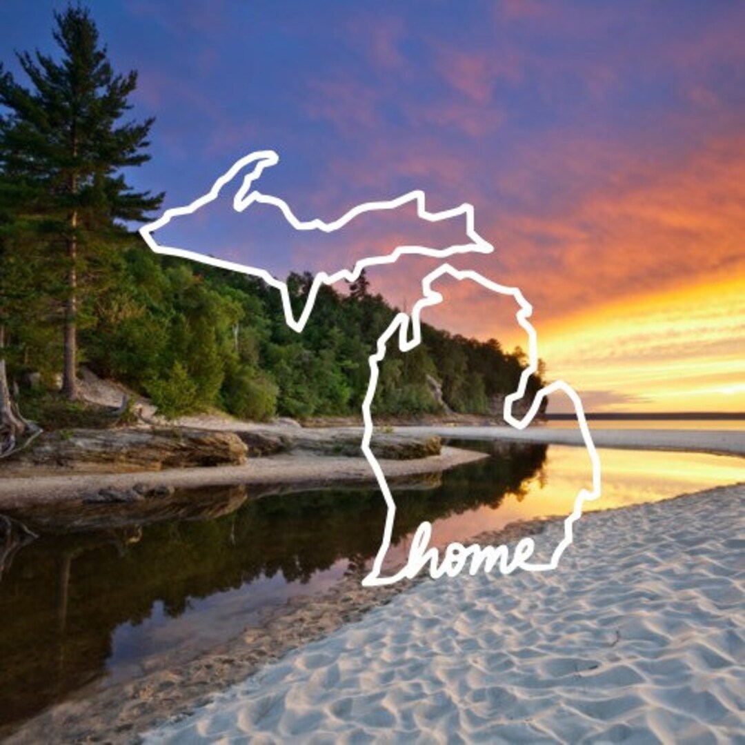 Michigan Home Outline Decal Michigan Sticker Vinyl Car - Etsy