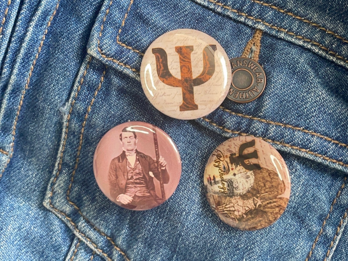 Psychology Pin Badges | Vintage Style | Psi Symbol | Student | Teacher ...