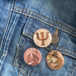 Psychology Pin Badges | Vintage Style | Psi Symbol | Student | Teacher ...