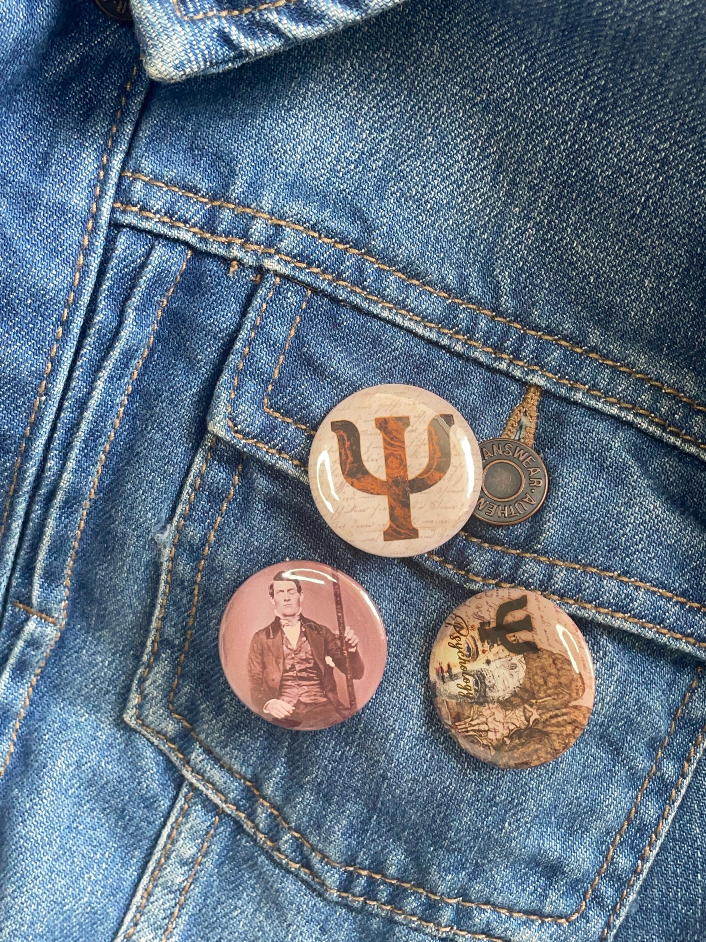 Psychology Pin Badges | Vintage Style | Psi Symbol | Student | Teacher ...