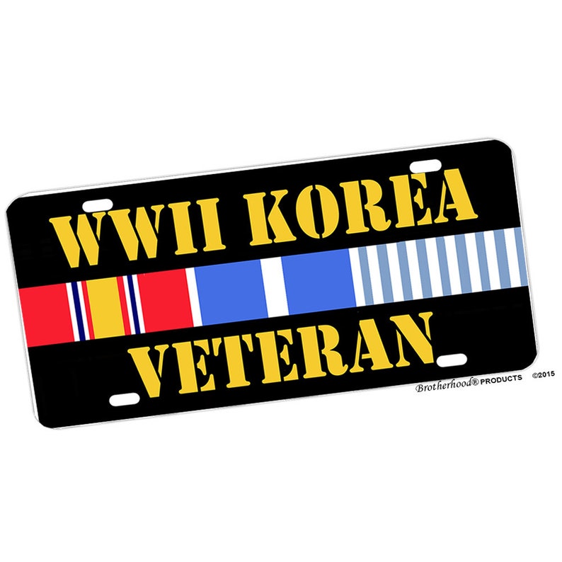 World War II Korea Veteran Vanity License Plate Military - Etsy
