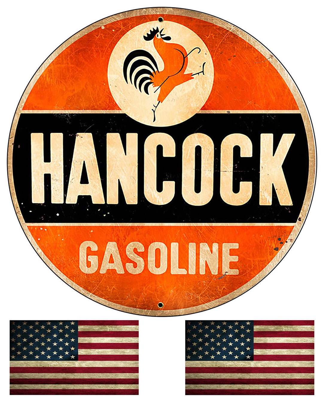 Hancock Gasoline Old Garage Sign Metal Garage Gas Vintage Reproduction ...