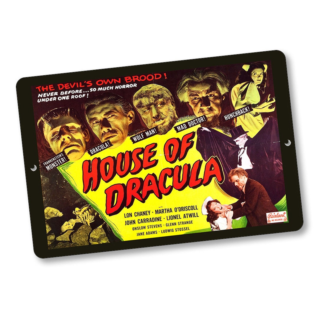 House of Dracula 1950's Vintage Metal Sign Retro Metal Signs Wall Decor ...