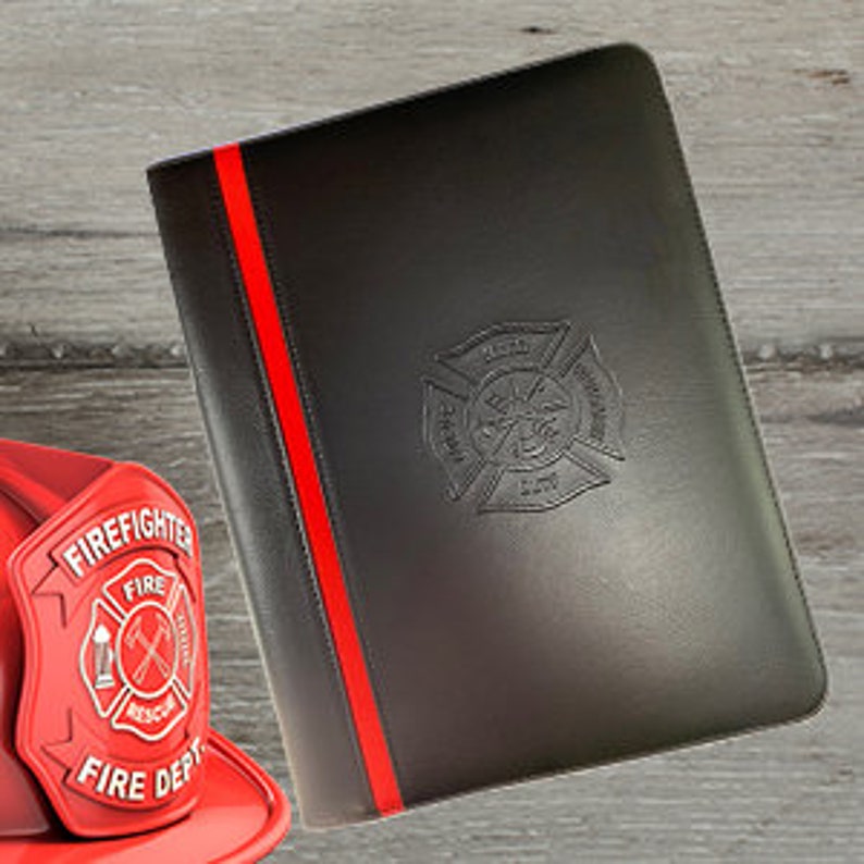 Firefighter Padfolio | Maltese Cross, Thin Red Line, Gift - Etsy