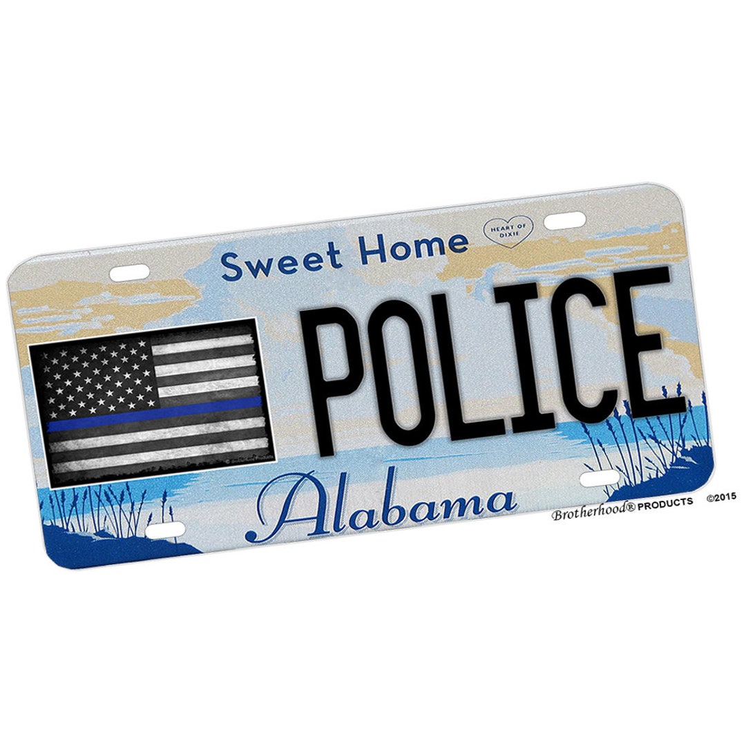 Sweet Home Alabama Police Aluminum License Plate | Thin Blue Line Gifts ...