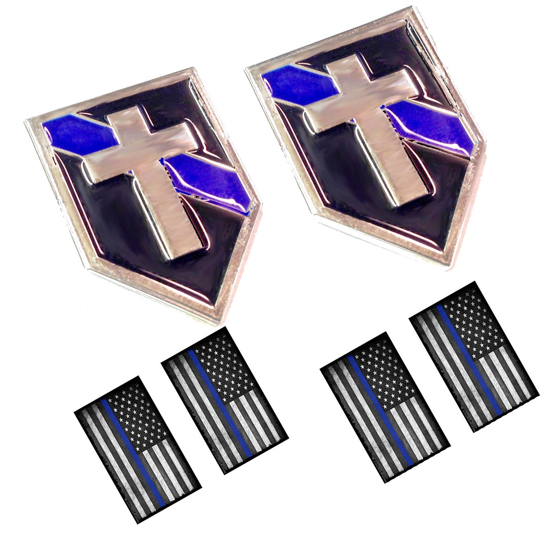 Police Chaplain Pin police Padre Pin Police Officer Cross Pin Thin Blue ...