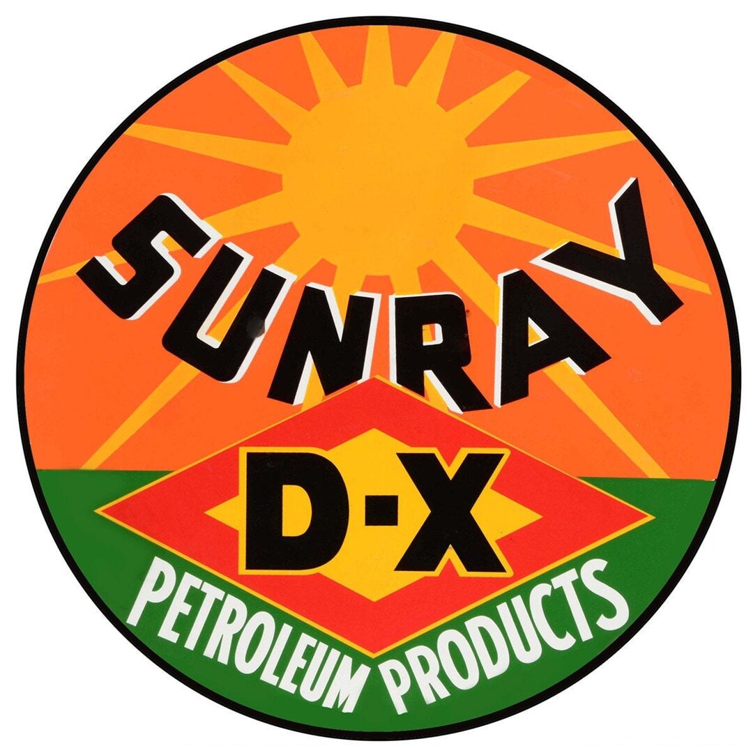 Sunray D-X Petroleum Sign, Round Metal Garage Decor (11.75 Inch) - Etsy