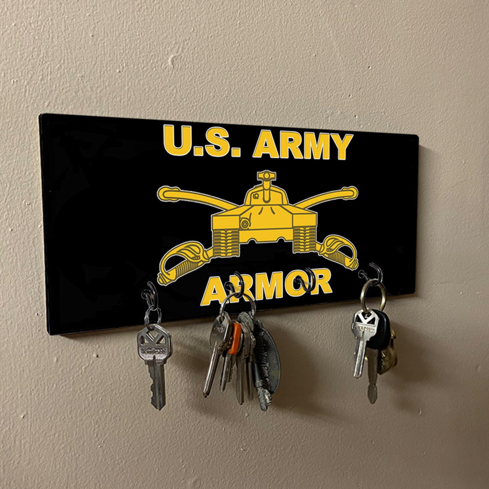 US Army Armor Tank Key Ring Hanger Key Rack US Army Vet | Etsy