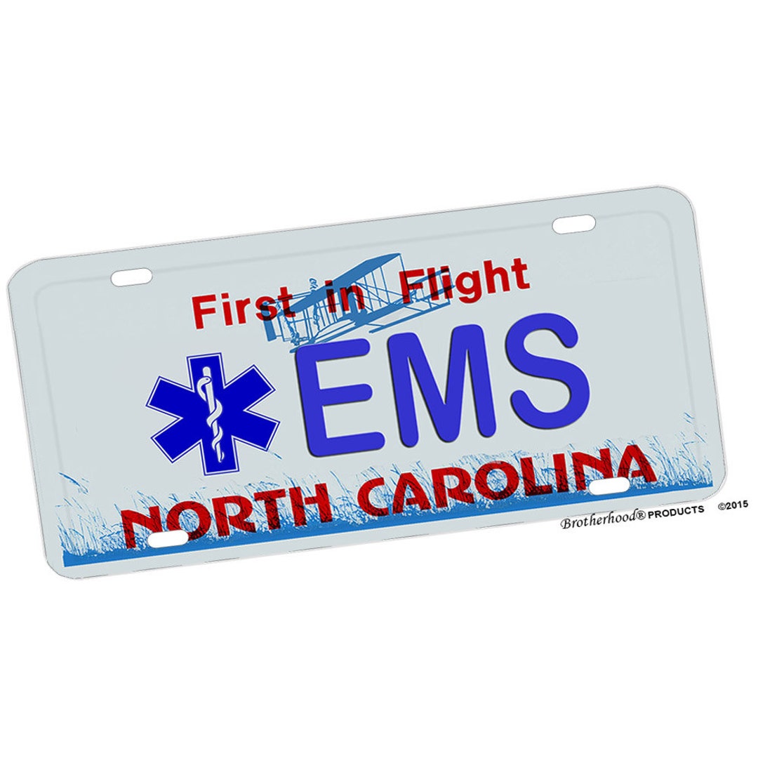 NC EMS License Plate Tag Gift | EMS Gifts |emergency Medical Services ...