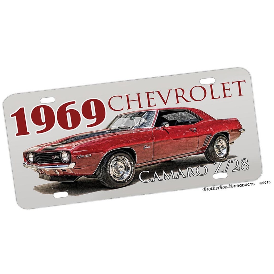 1969 Muscle Car Camaro Z/28 License Plate | Vanity Car Tag - Etsy