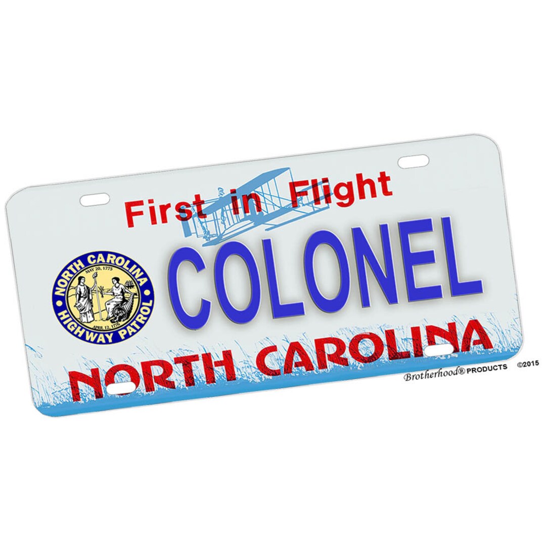 NC State Highway Patrol colonel W/ Trooper Patch License Plate Gift ...