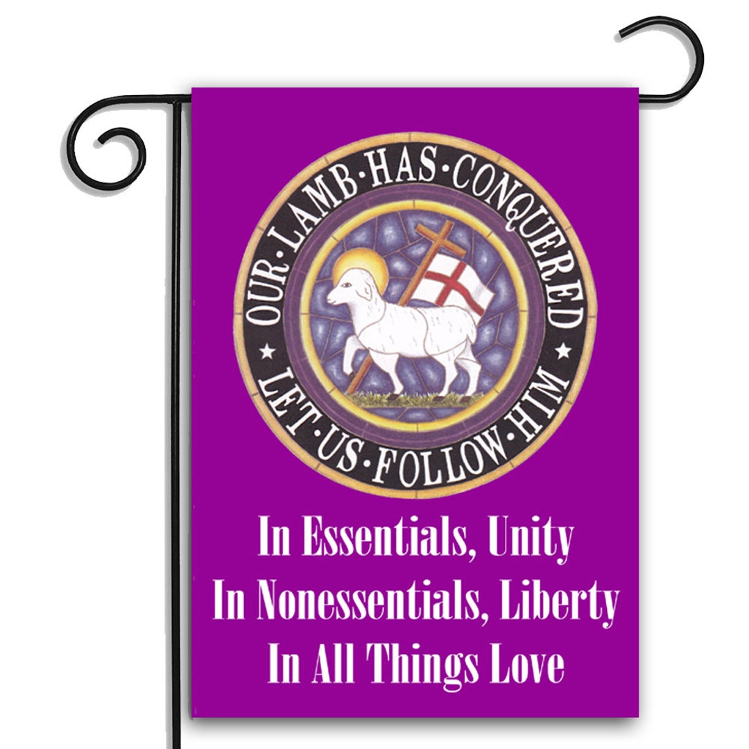 Moravian Church Garden Flag With Stand | Lamb Design, Purple, 12x18 - Etsy
