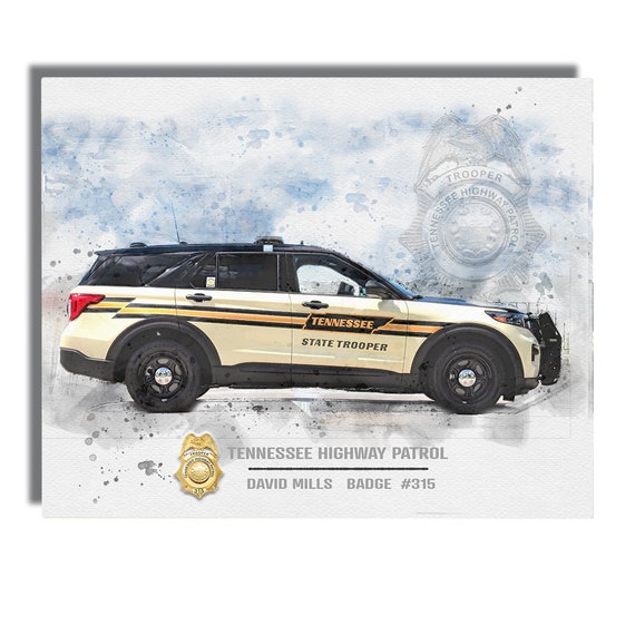 Tennessee Highway Patrol Decals Ford Crown Victoria Police Car,