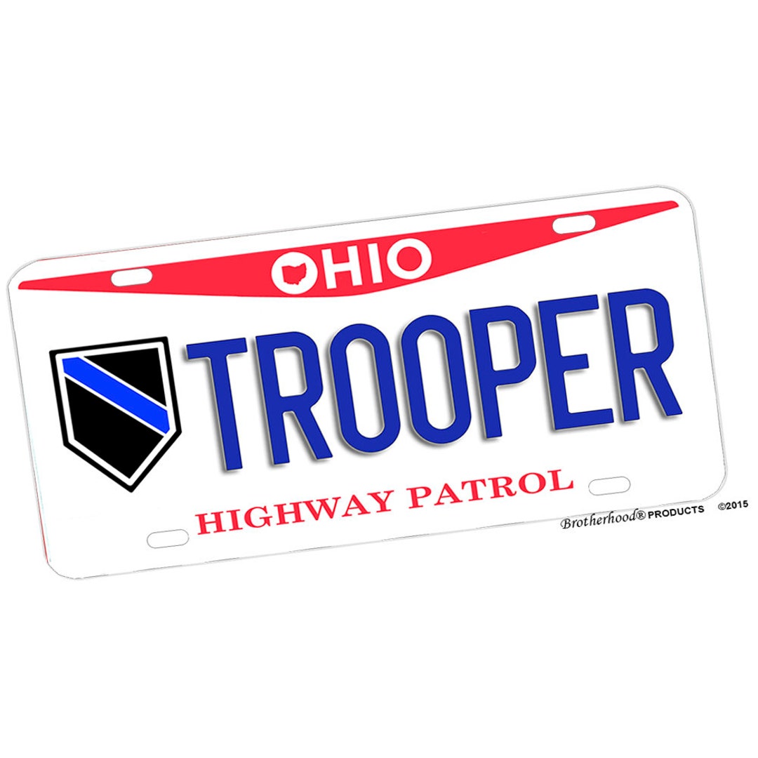 State Trooper | Ohio State License Plate | Blue Line Shield | Vanity ...